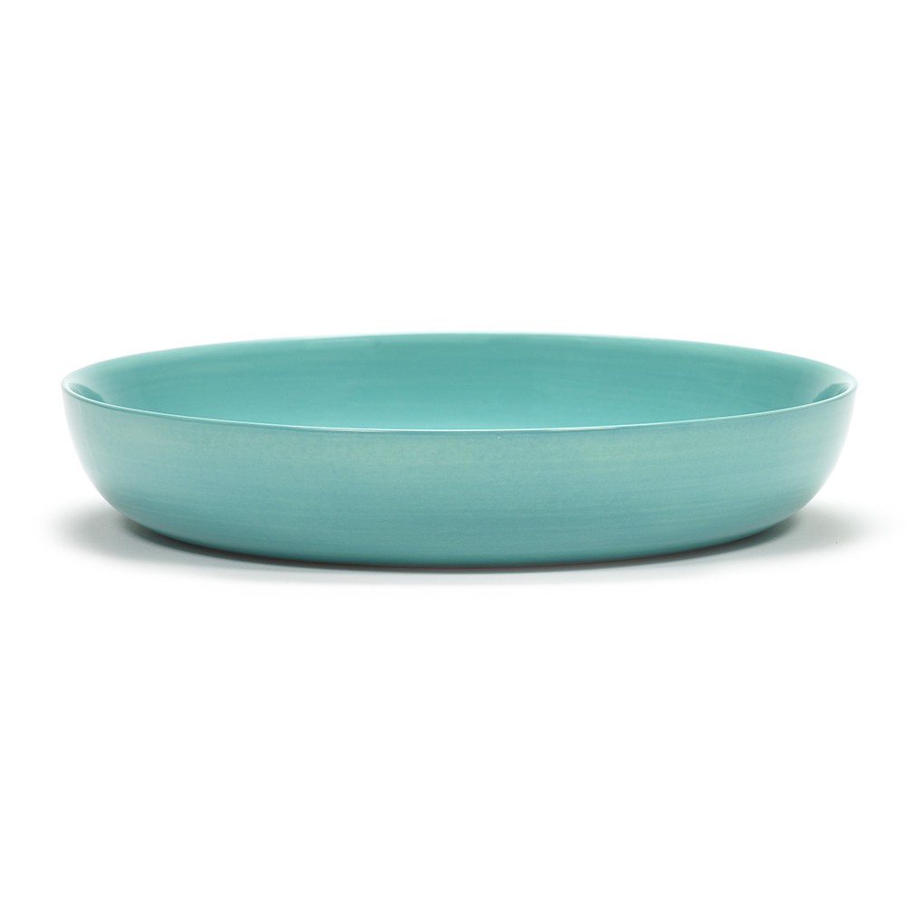 High-sided plate Feast Ottolenghi blue green artichoke | Serax