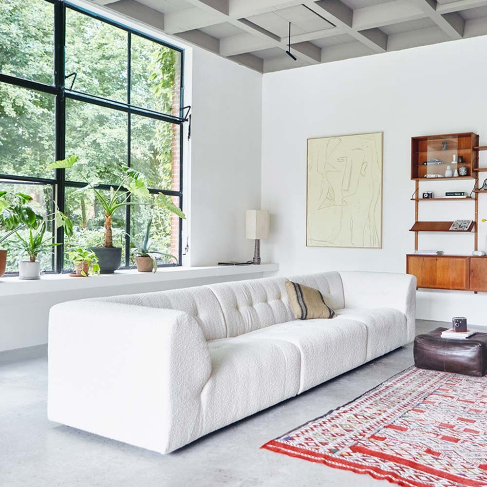 Module hocker bank Vint boucle crème | HKliving