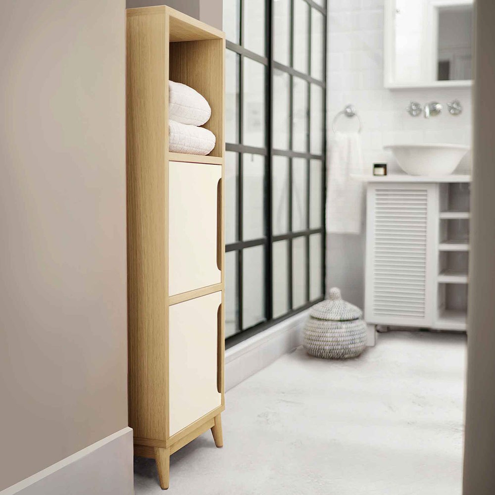 Kult Storage Column in Oak and Sand White | Kulile