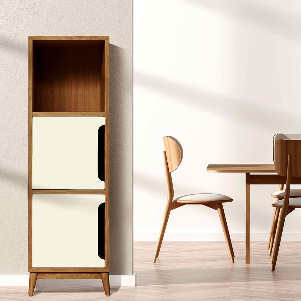 Kult Storage Column in Oak and Sand White | Kulile