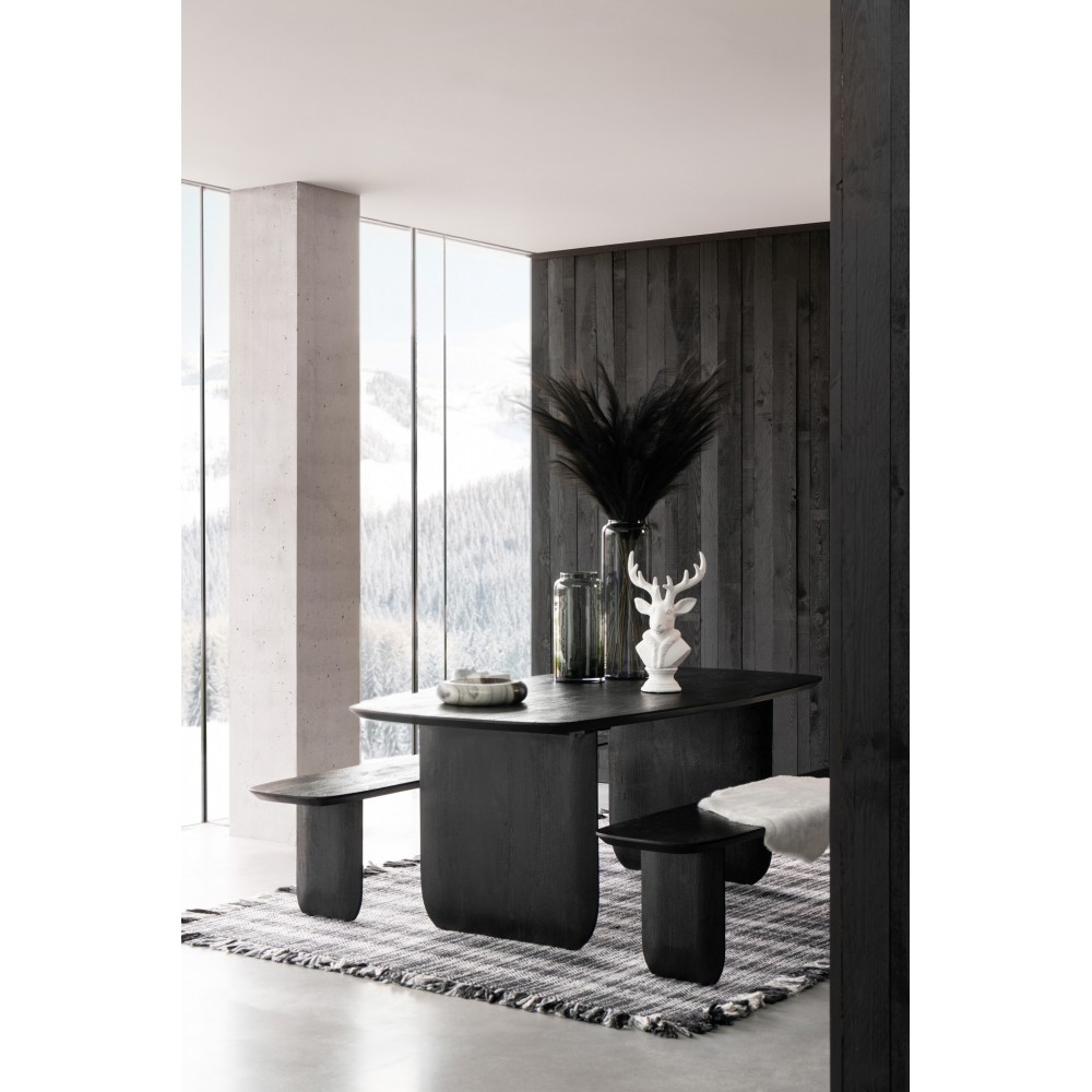 Mesa de comedor de madera de acacia negra